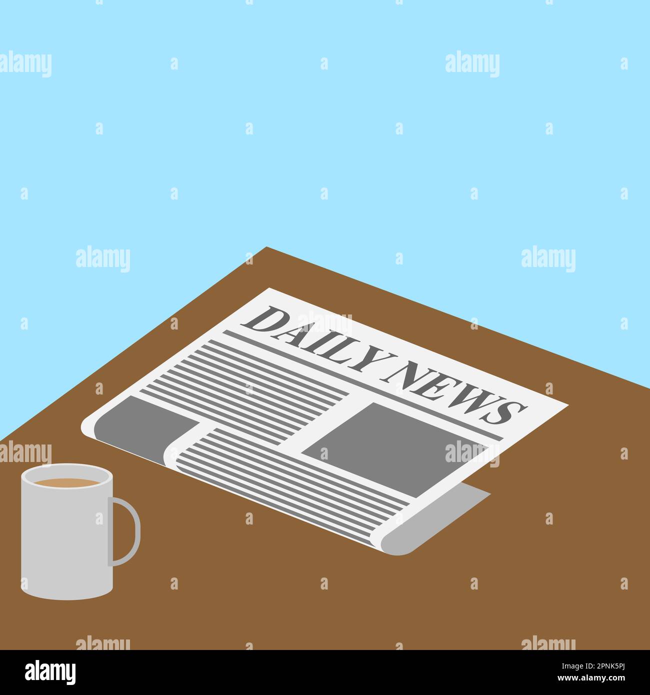vector illustration of black and white newspaper layout in square ...
