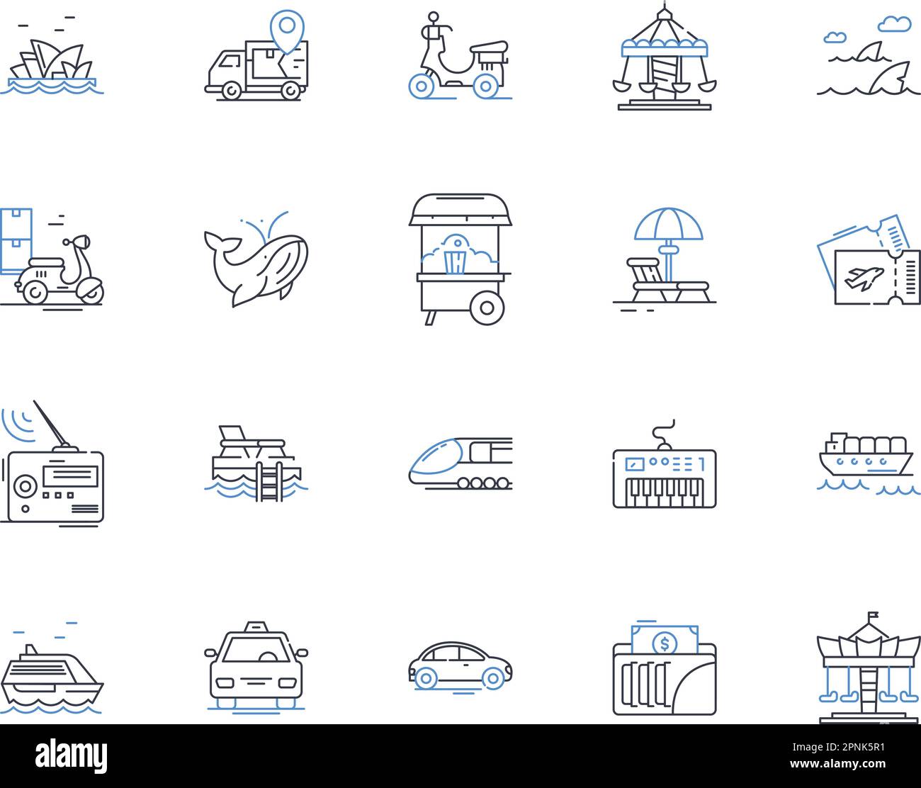 Backpacking line icons collection. Adventure, Nature, Wilderness ...