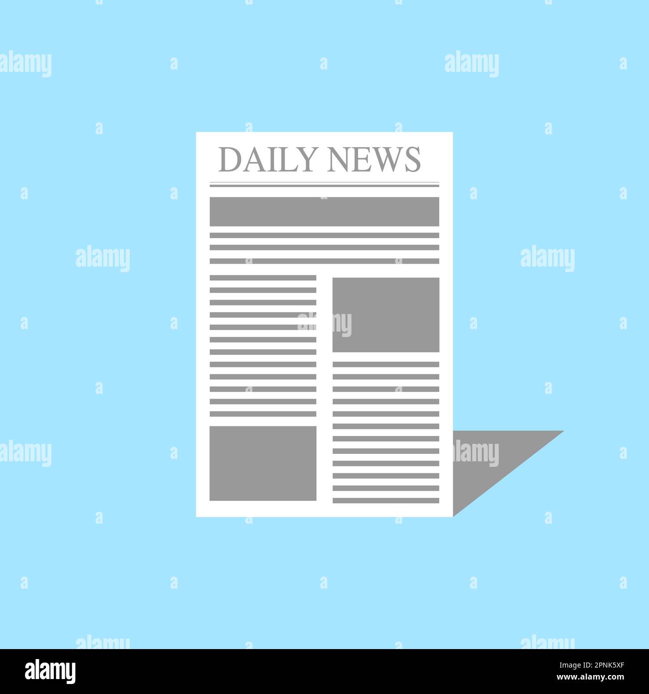 vector illustration of black and white newspaper layout in square ...