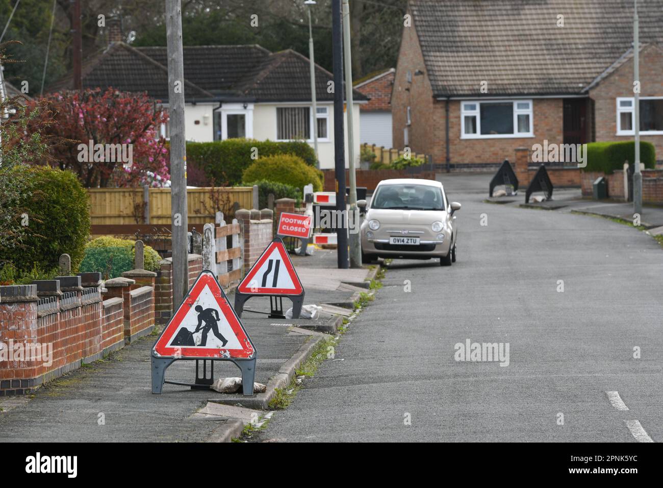 road works sign Stock Photo - Alamy