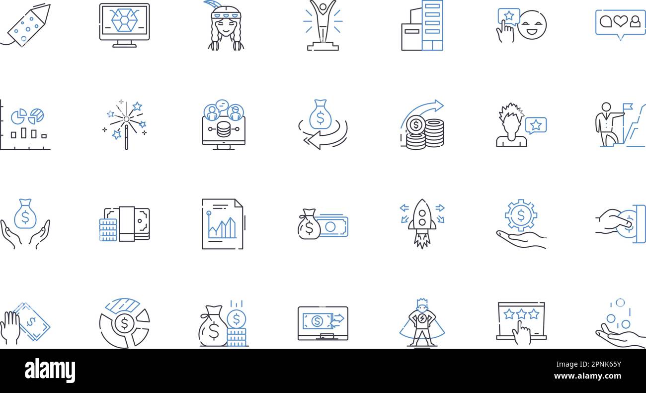 Economic gain line icons collection. Profit, Income, Revenue, Growth ...