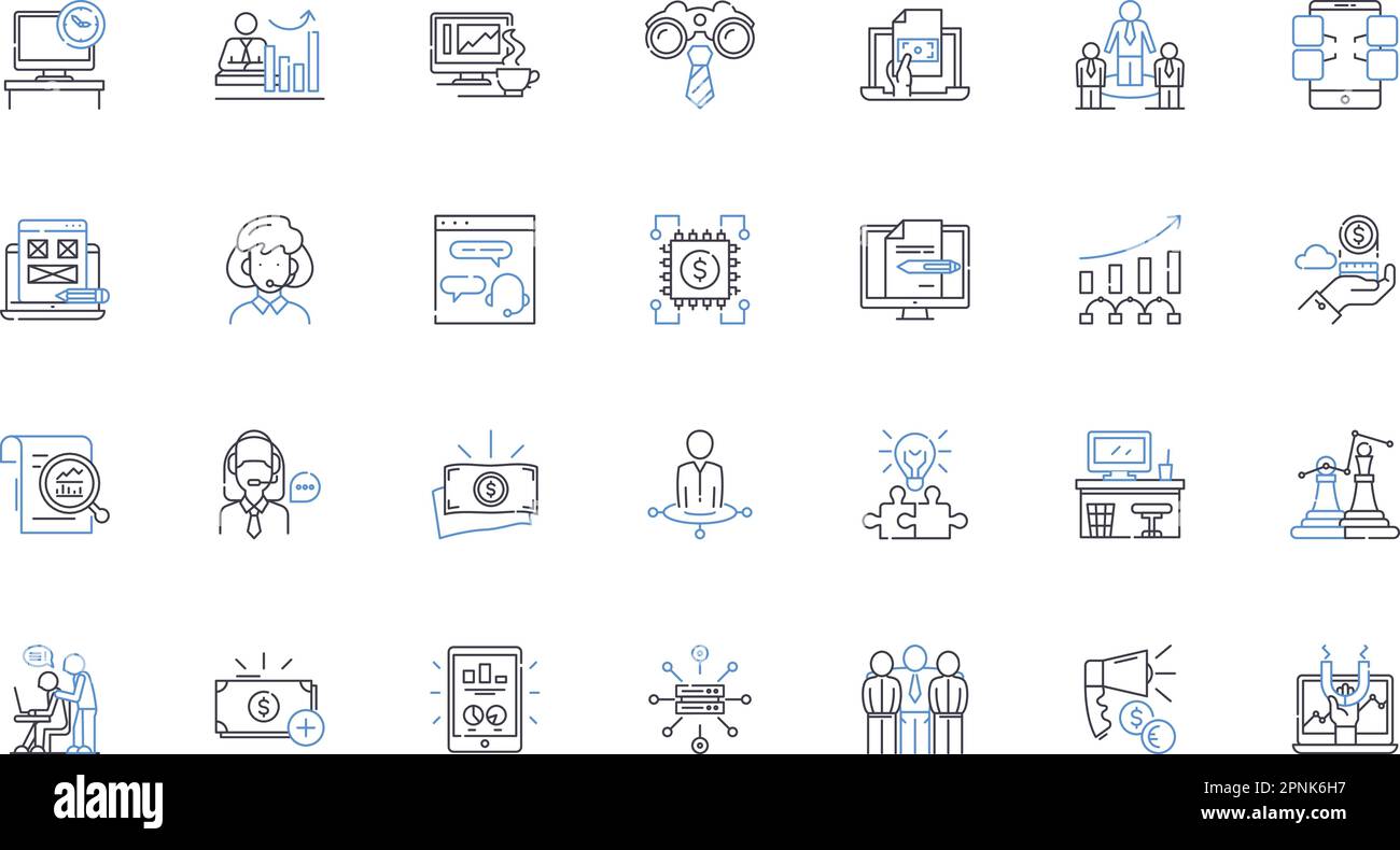 Executive Operations Line Icons Collection Strategy Management