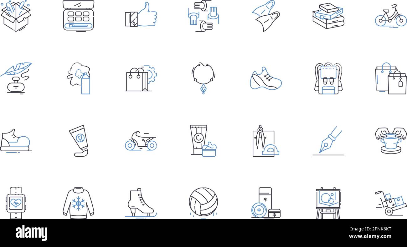 Crafting tools line icons collection. Scissors, Glue, Hole punch ...