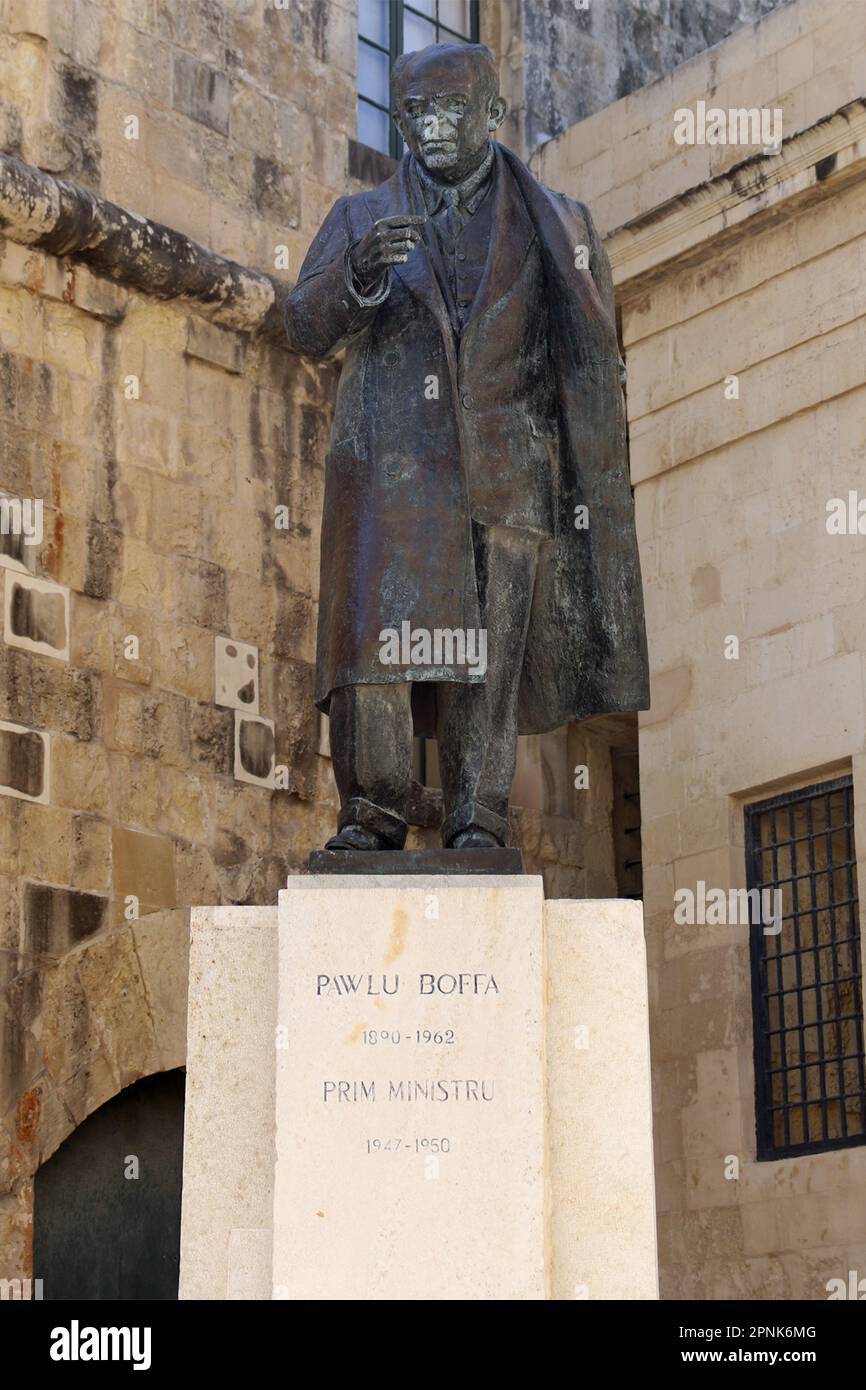 Paul Boffa was the 5th Prime Minister of Malta and a statue has been ...
