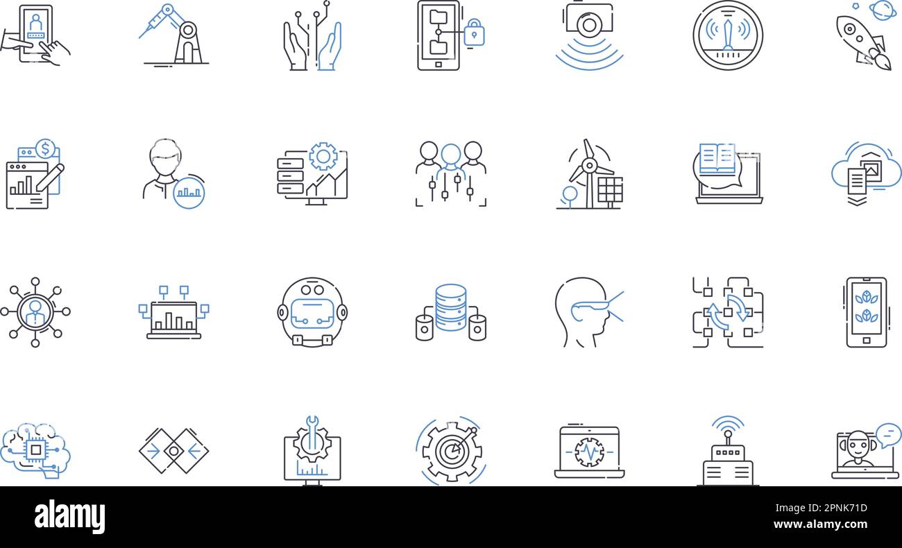 Mobile banking line icons collection. Convenience, Accessibility ...