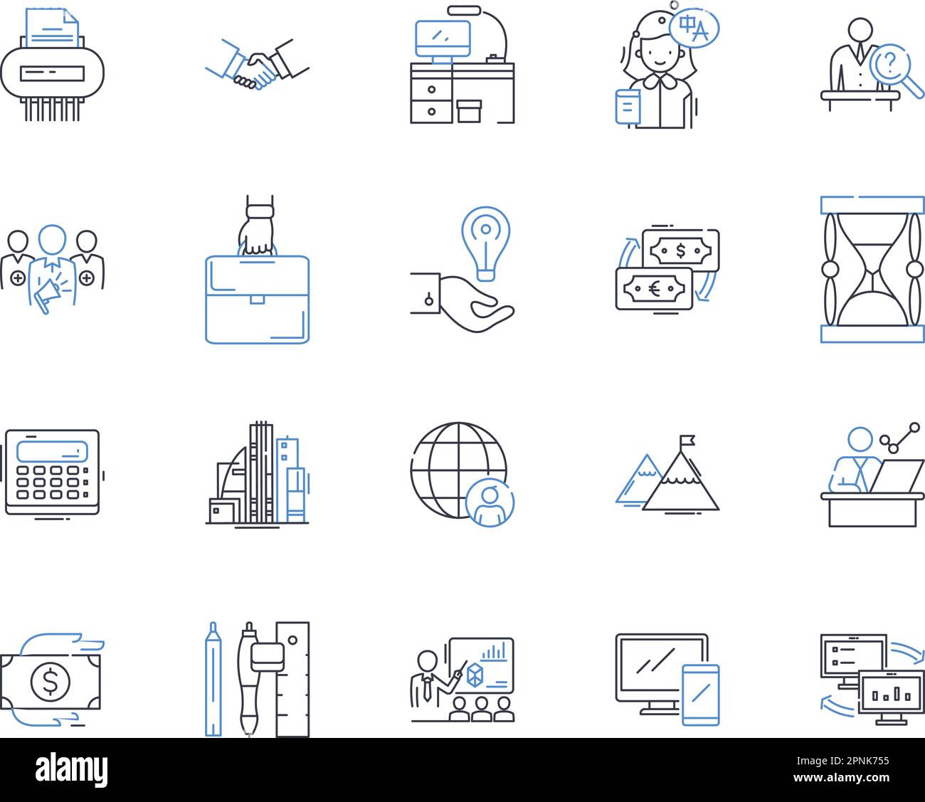 Partnership regulation line icons collection. Collaboration, Joint ...