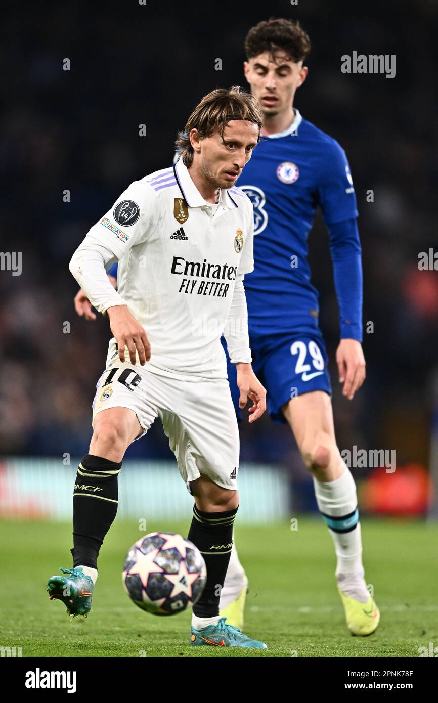 England, London -18 April 2023 - Luka Modric and Kai Havertz during the ...