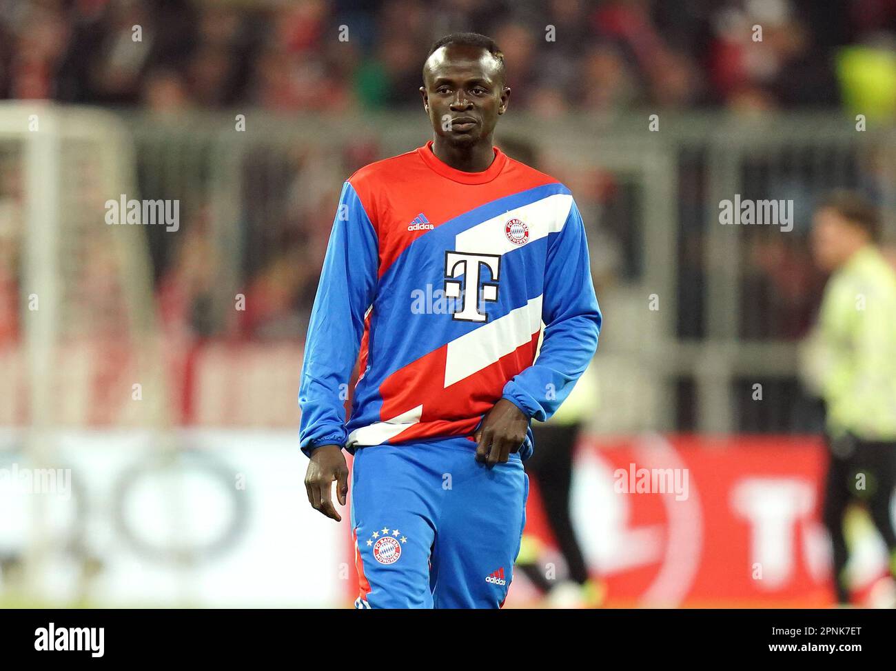 Bayern Munich's Sadio Mane warming up prior to kick-off before the UEFA ...
