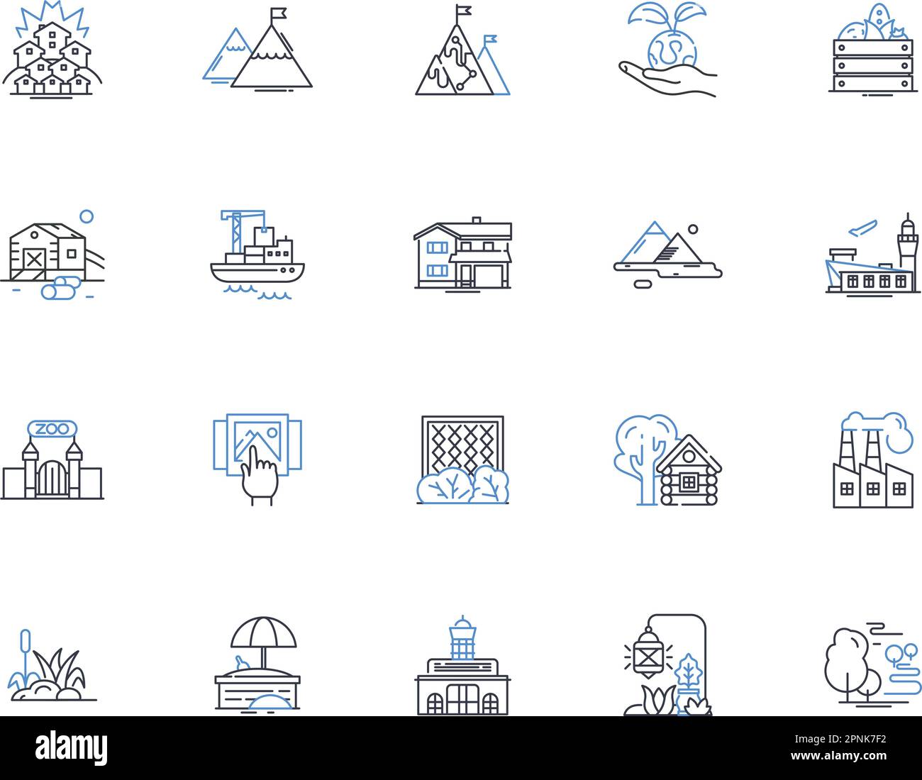 Valleylandscapes line icons collection. Scenic, Picturesque, Majestic ...