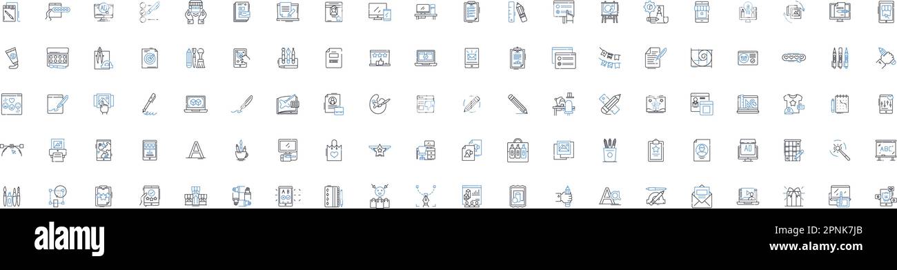 Web Development Line Icons Collection Html Css Javascript Php Python Ruby Java Vector And