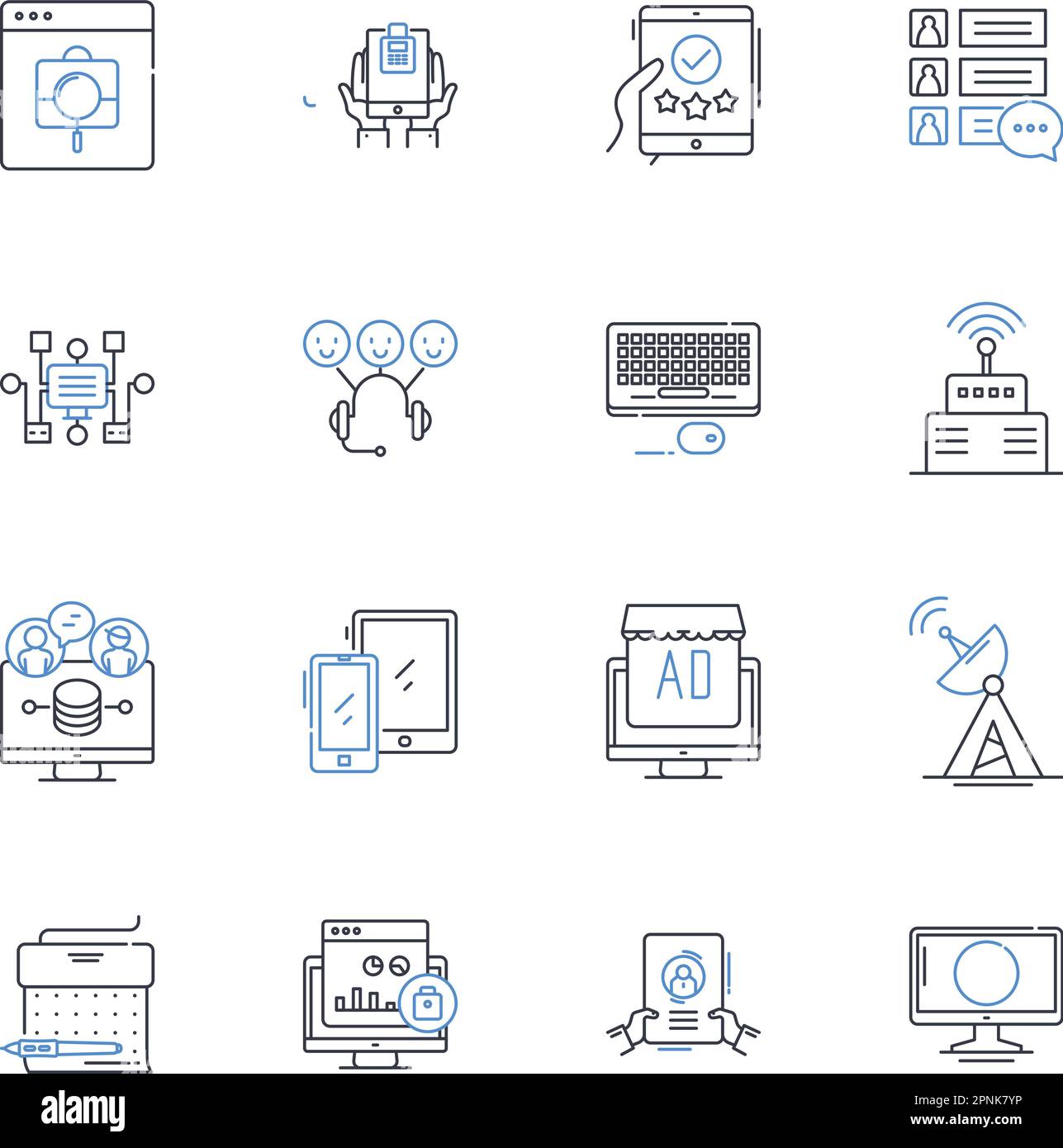 Data Computing Line Icons Collection Analytics Big Data Clustering Dashboards Databases