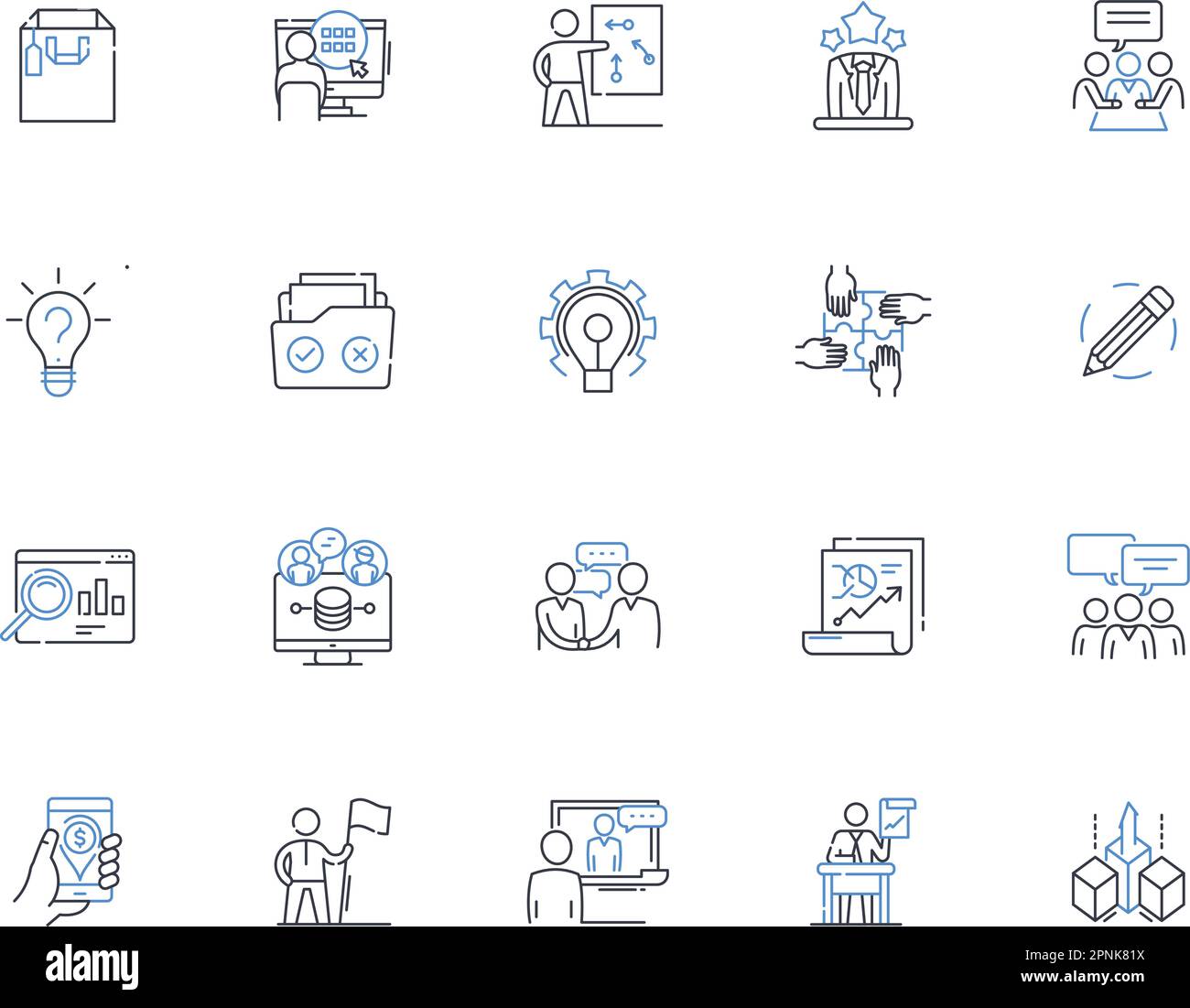 Plan line icons collection. Strategy, Blueprint, Scheme, Proposal ...