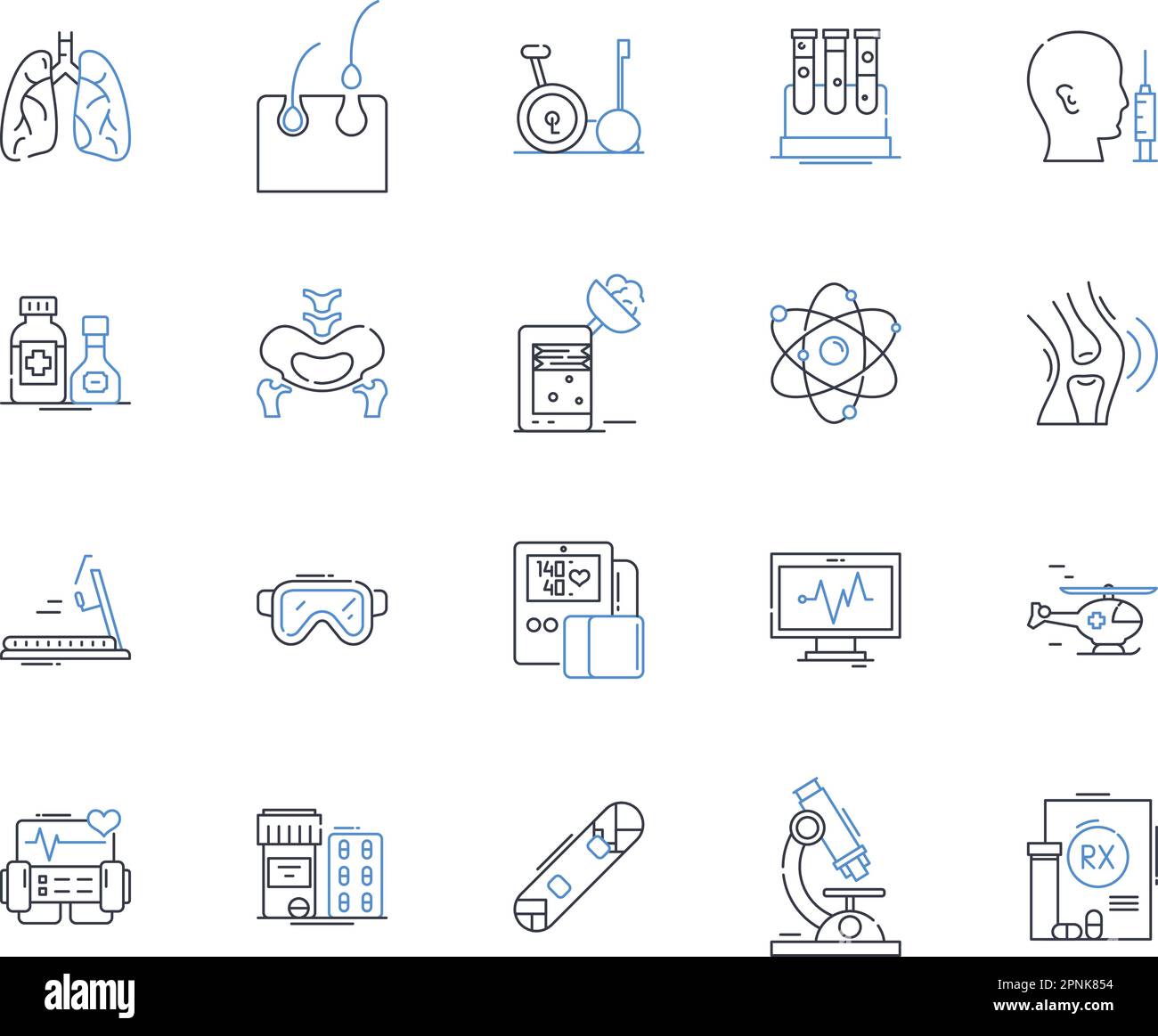 Biomedical engineering line icons collection. Prosthetics ... Biomedical engineering line icons collection. Prosthetics ...