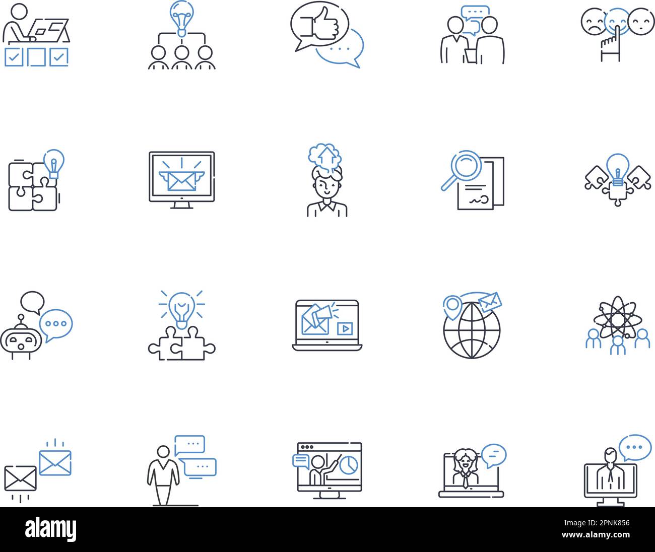 Inquisitions and retorts line icons collection. Interrogation, Inquiry ...