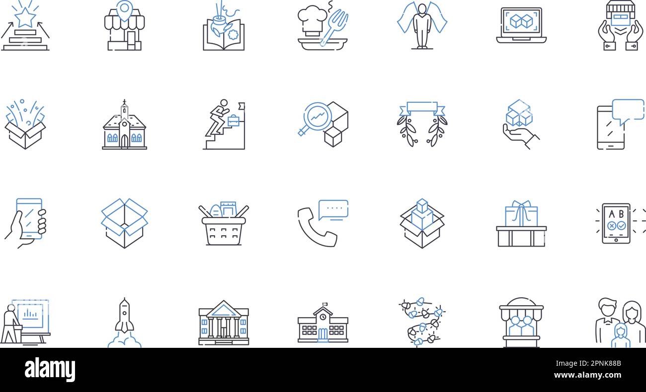 Neighborhood line icons collection. Community, Diversity, Harmony ...