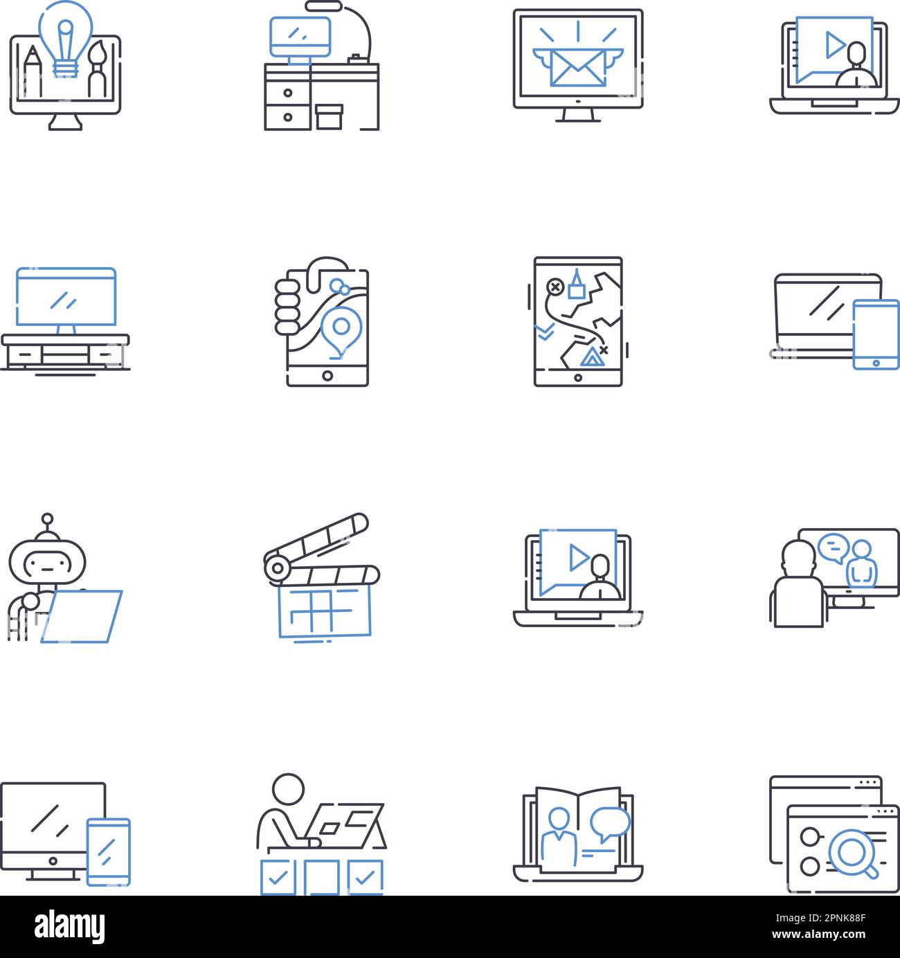 Sales Strategy Line Icons Collection Tactics Prospecting Forecasting Funnel Incentives