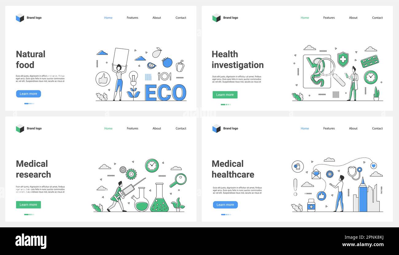 Medical examination and healthcare, health laboratory research set ...