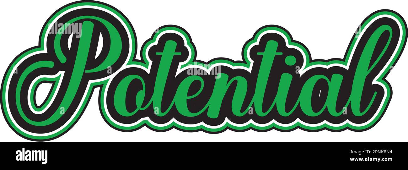 Potential motivational and inspirational lettering colorful style text ...