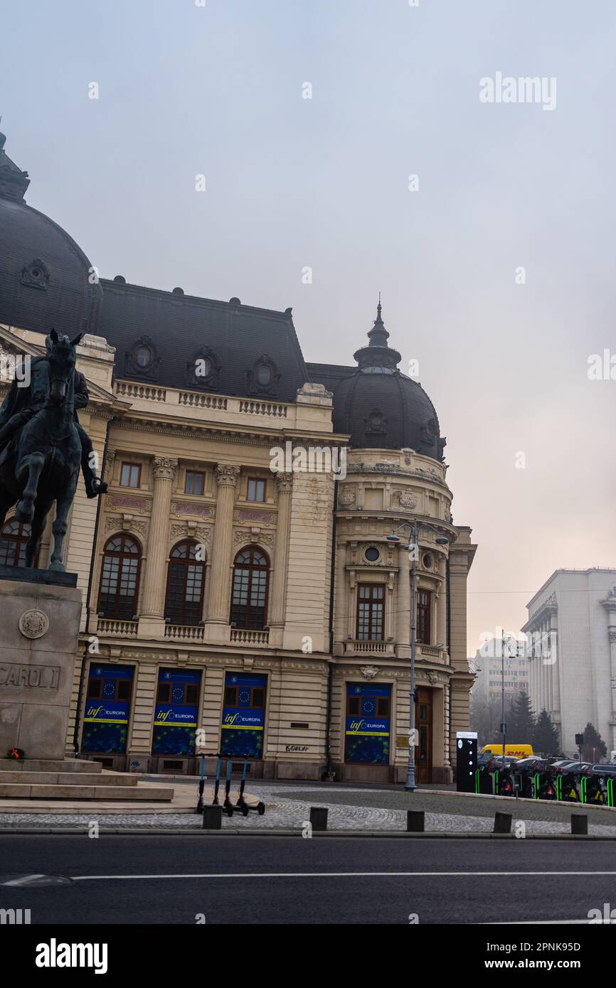 The National Library located on Calea Victoriei in Bucharest, Romania ...
