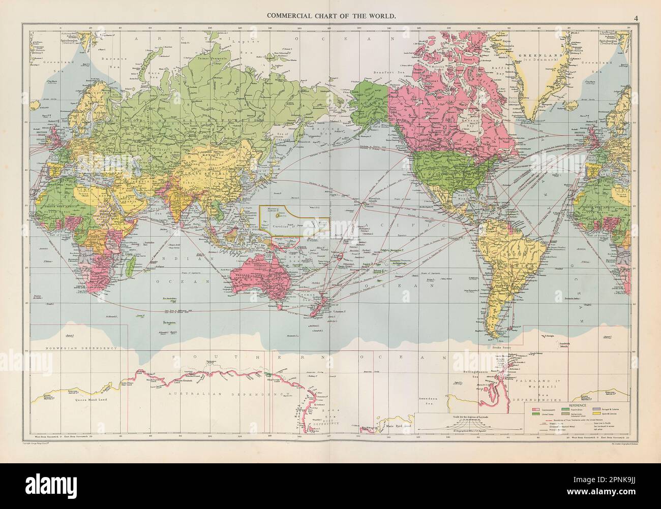 Map of world shipping routes hi-res stock photography and images - Alamy