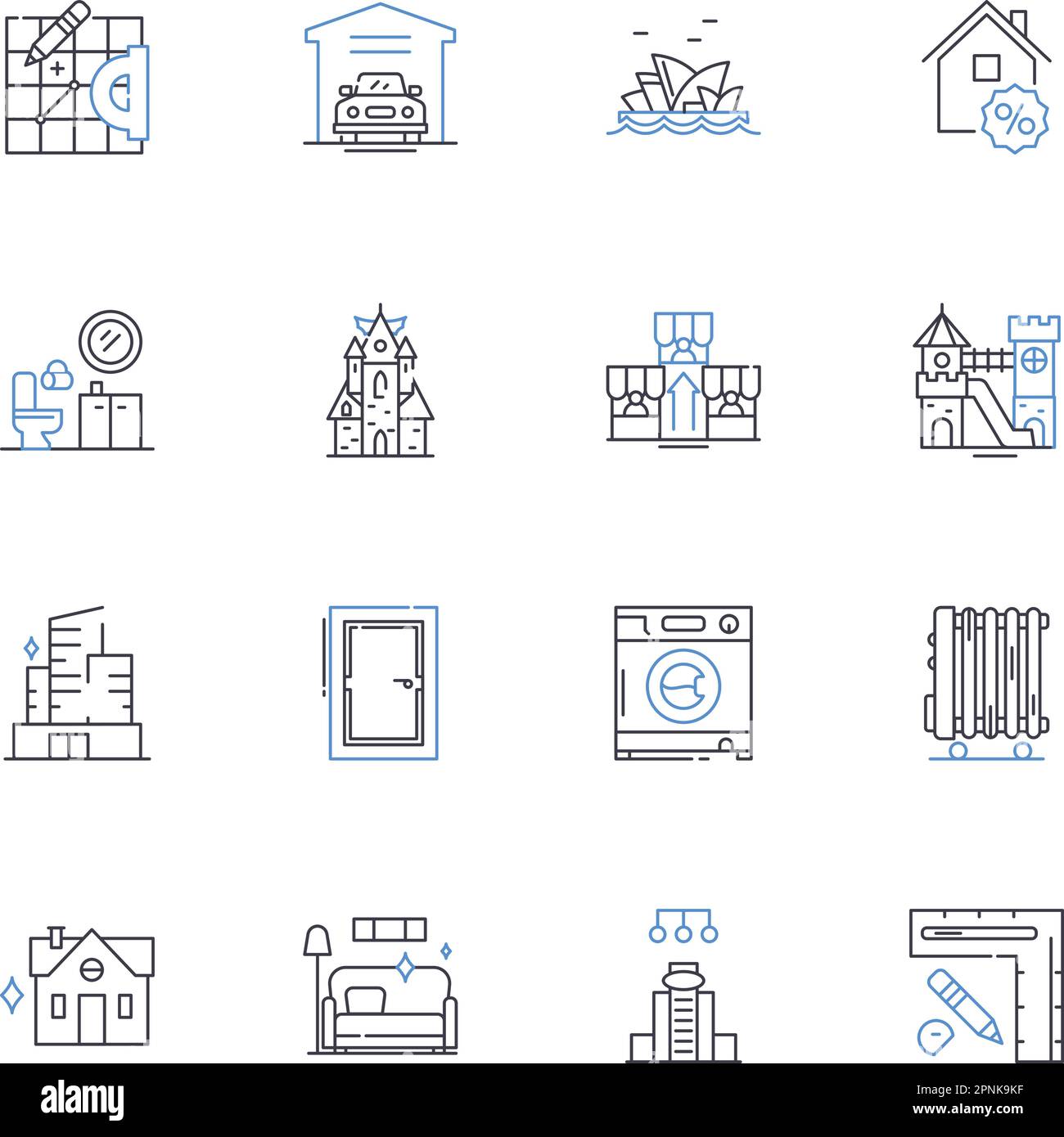 Mansion house line icons collection. Luxurious, Elegant, Grandiose ...