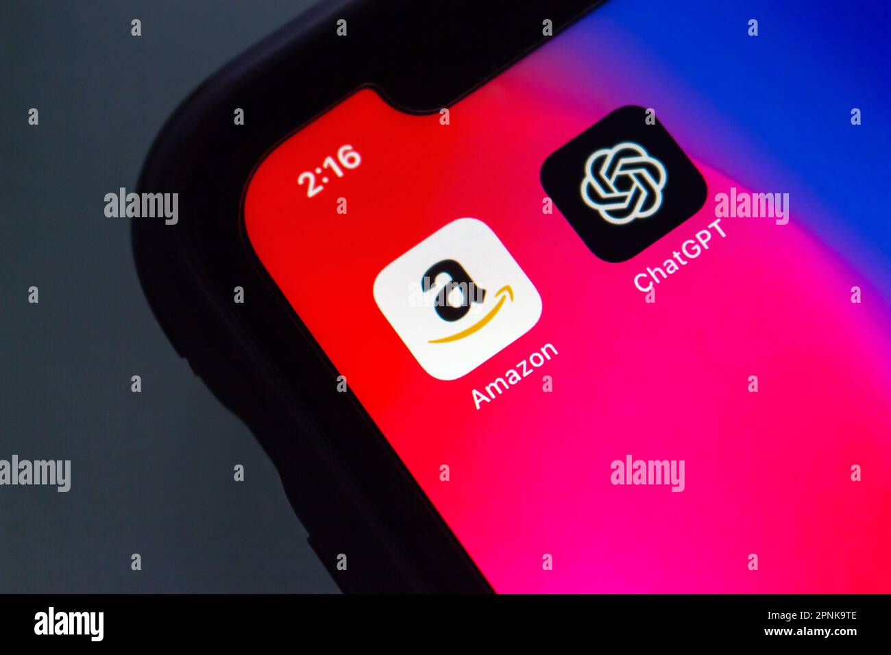 Vancouver, CANADA - Apr 19 2023 : Amazon and ChatGPT icons seen in an ...