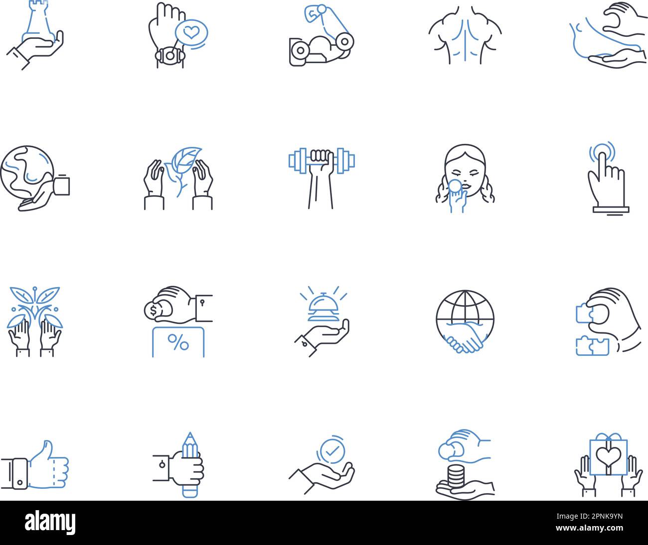 Language proficiency line icons collection. Fluency, Mastery ...