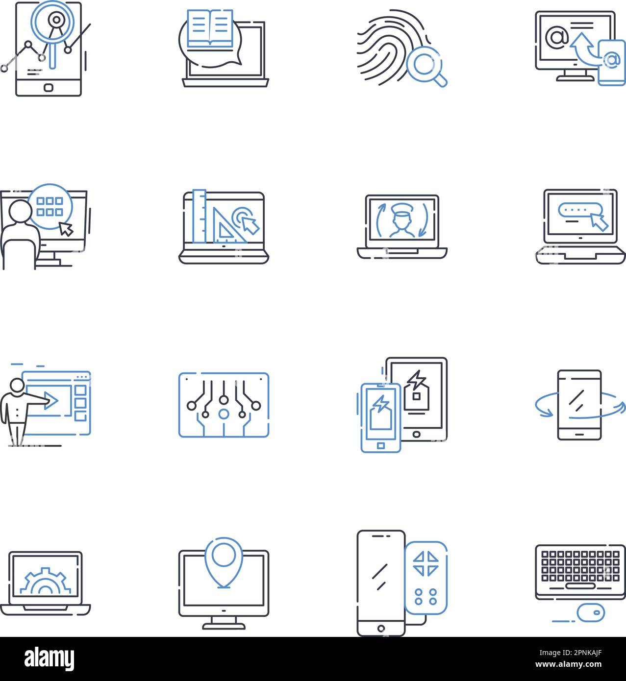 Implementation Line Icons Collection Execution Implementation Deployment Translation