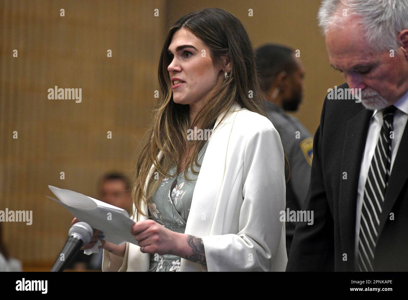 Shannon Spies, girlfriend of Nicholas Eisele, reads a victim's impact ...