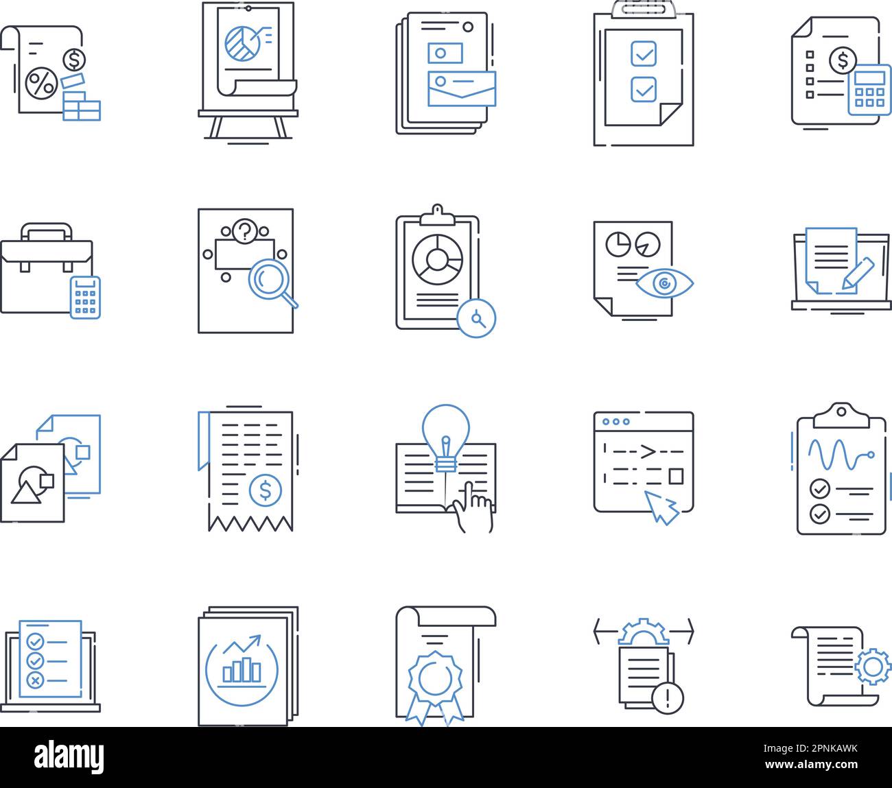 Correspondence Line Icons Collection Letters Emails Messages Communications Postcards