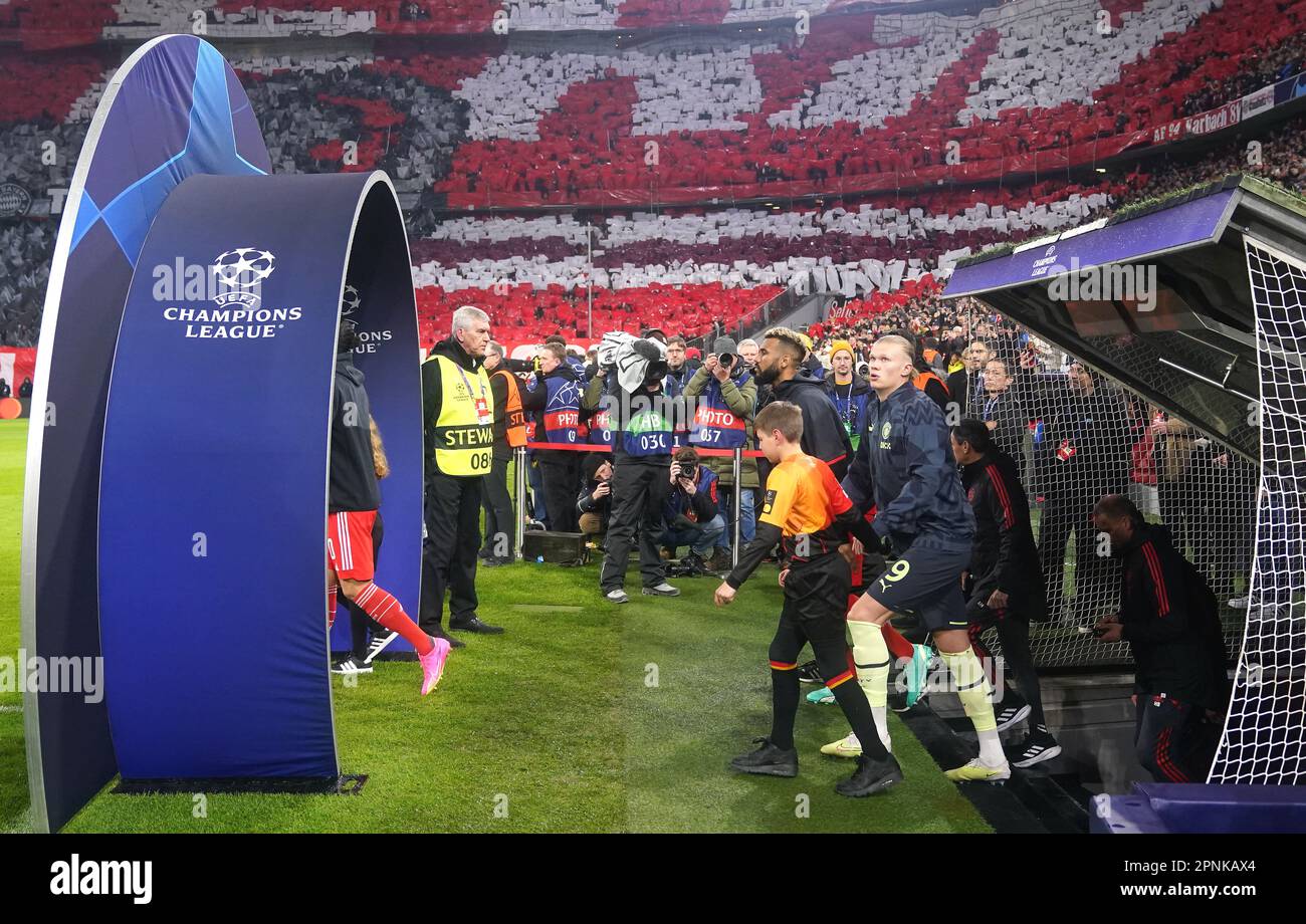 Manchester City's Erling Haaland walks out from the tunnel ahead of the ...