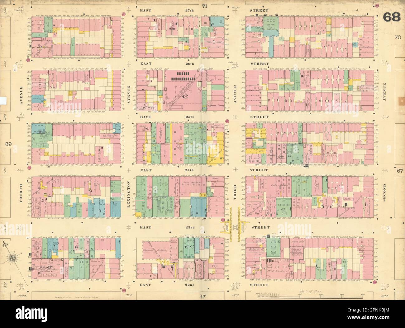 Sanborn NYC #68 Manhattan Midtown Kips Bay NoMad Rose Hill Gramercy ...