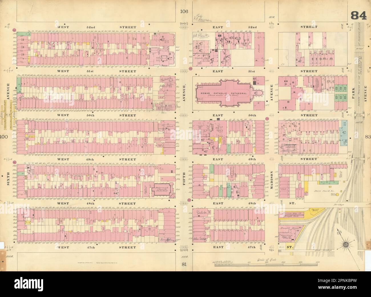 Sanborn NYC #84 Manhattan Midtown East Diamond District 1899 old antique map Stock Photo - Alamy