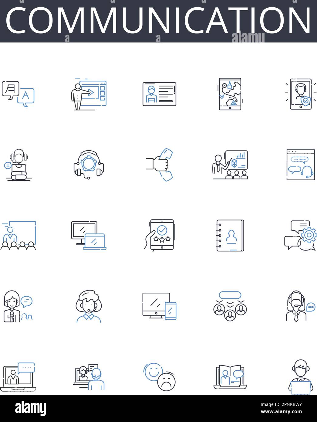 Communication line icons collection. Counselor, Mentor, Consultant ...
