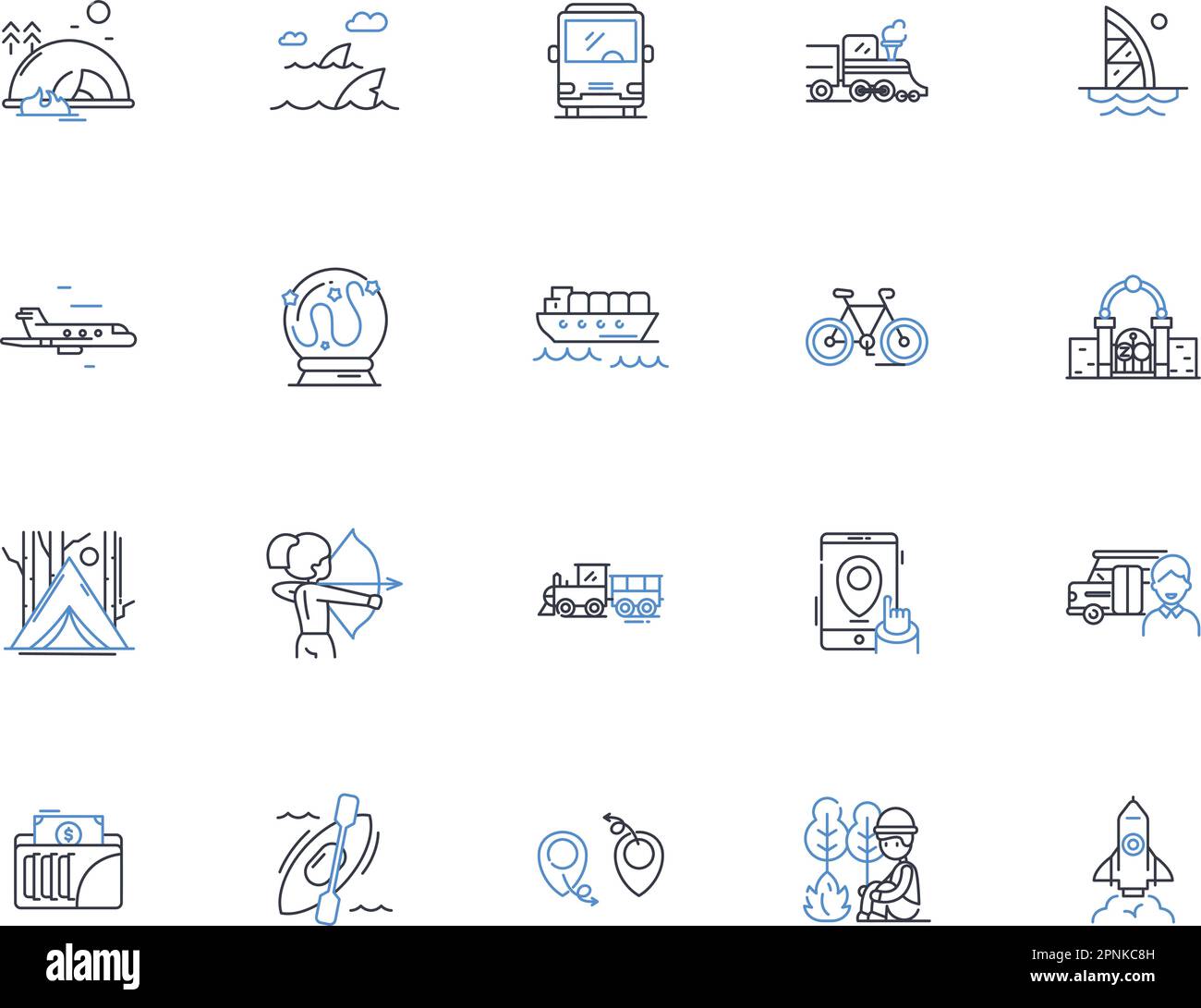Itinerant migrants line icons collection. Nomads, Transients, Wanderers ... Itinerant migrants line icons collection. Nomads, Transients, Wanderers ...
