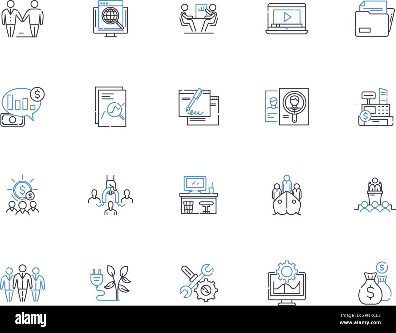Tax planning line icons collection. Deductions, Credits, Income ...