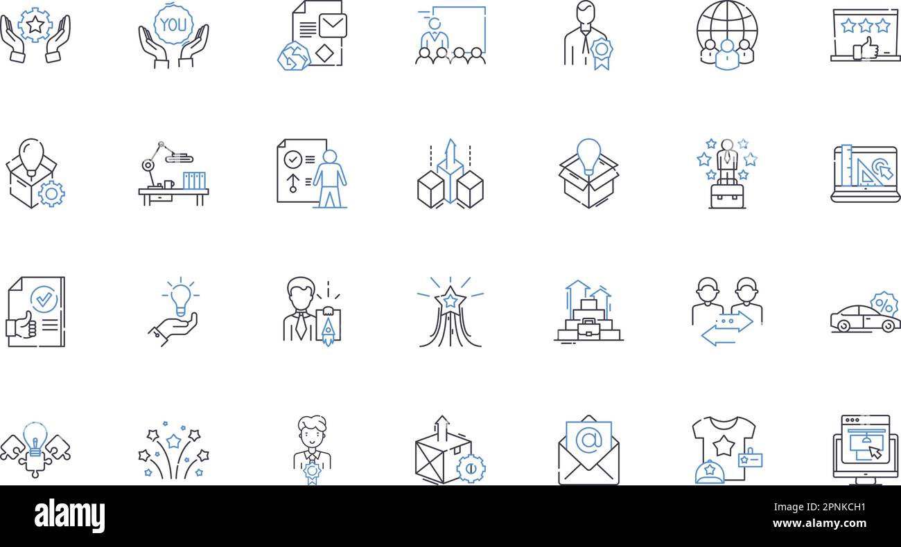 Outreach and connection line icons collection. ommunity, Nerking, Relationship, Collaboration ...