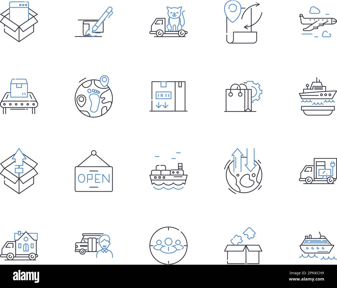 Stock management line icons collection. Inventory, Supply, Demand ... Stock management line icons collection. Inventory, Supply, Demand ...