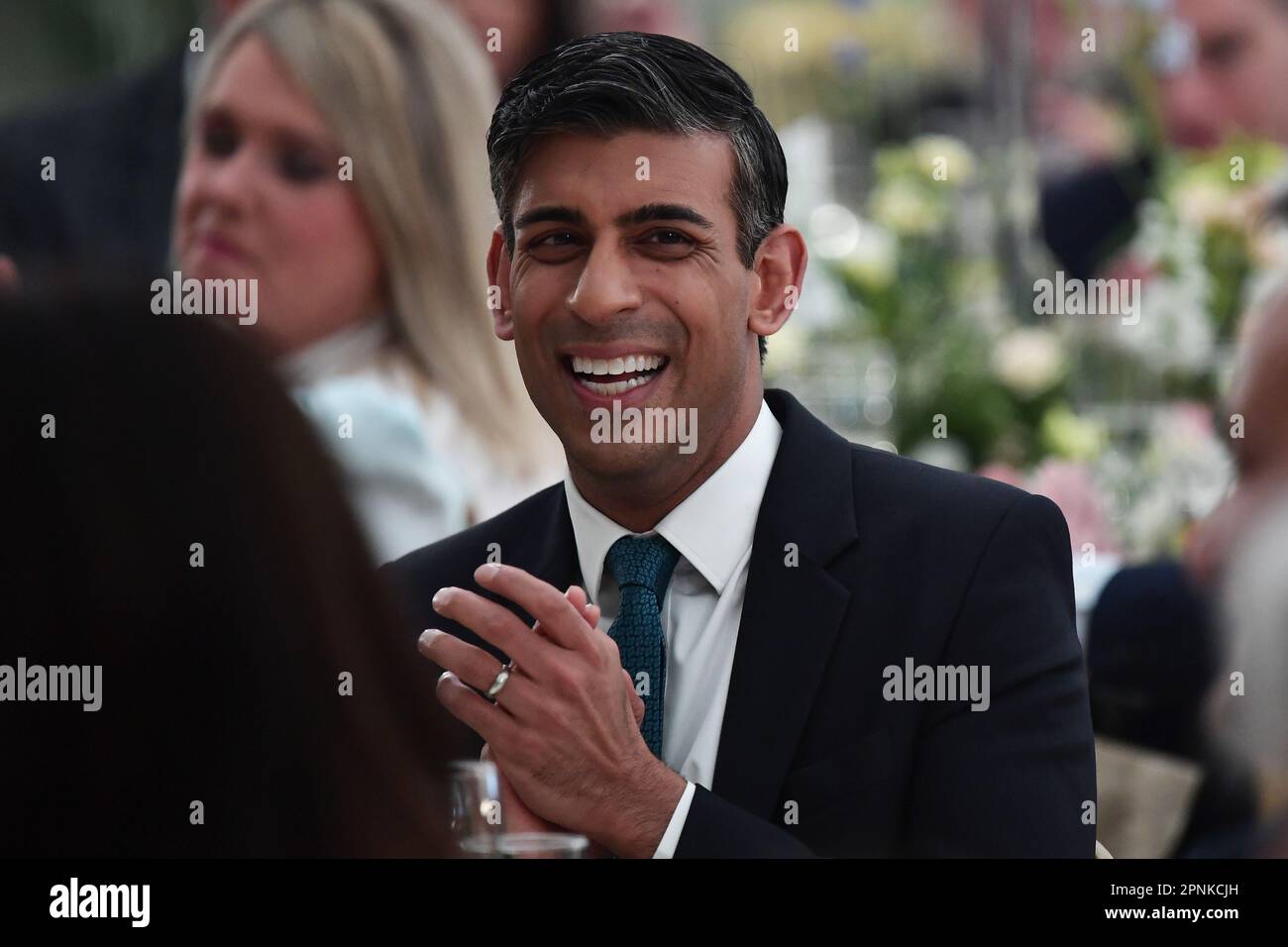 Prime Minister Rishi Sunak during a gala dinner at Hillsborough Castle ...