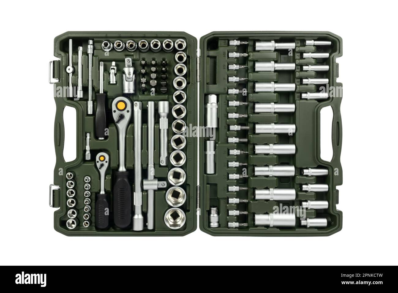 Set tools isolated on a white background. Top view. Toolbox Stock Photo ...