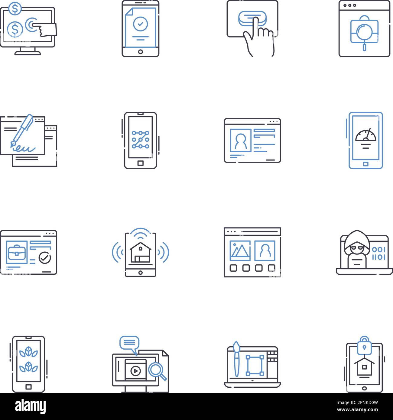 Dashboard screen line icons collection. Metrics, Visuals, Navigation, Interface, Insights ...