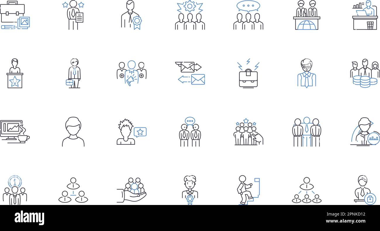 Organizational affairs line icons collection. Leadership, Decision ...