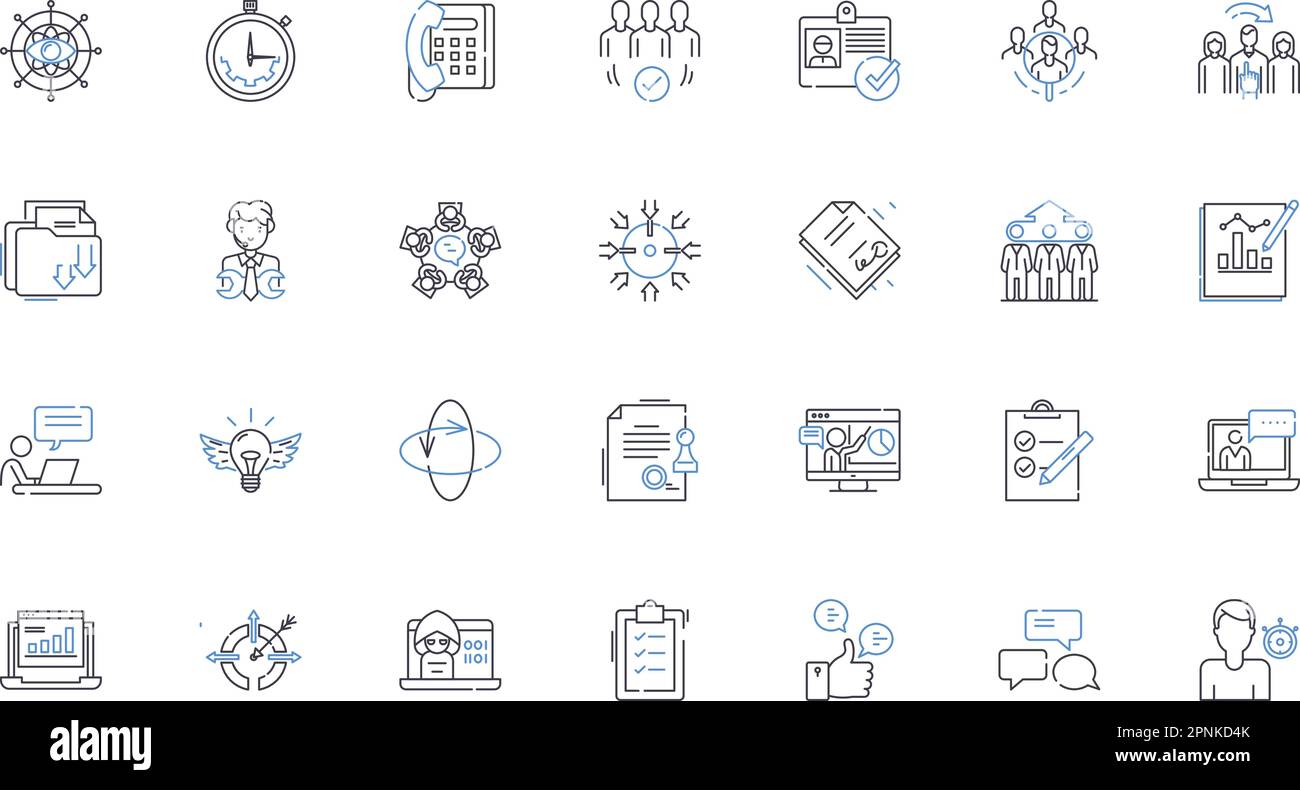 Sales partnerships line icons collection. Collaboration, Synergy ...