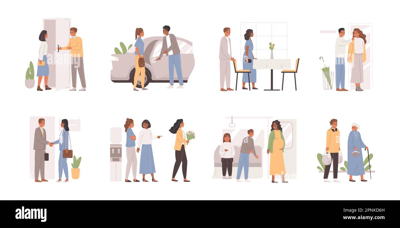Polite behaviour Stock Vector Images - Alamy