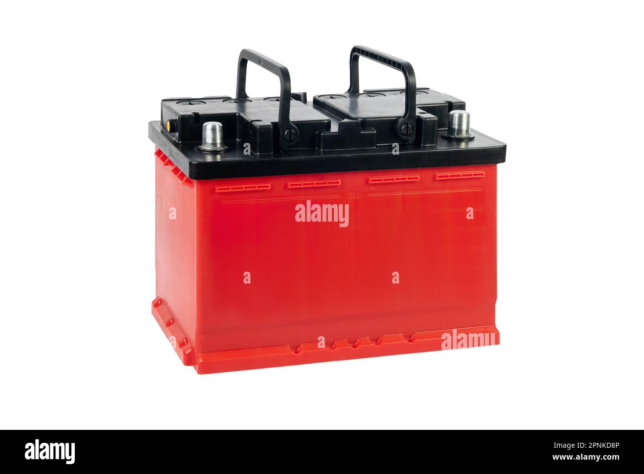 Red Car battery on white background. isolate Stock Photo - Alamy