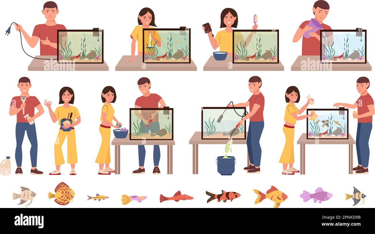 Cleaning fishes Stock Vector Images - Alamy