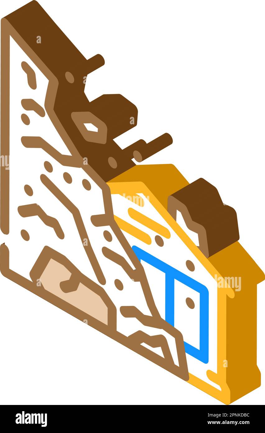 landslide disaster isometric icon vector illustration Stock Vector ...