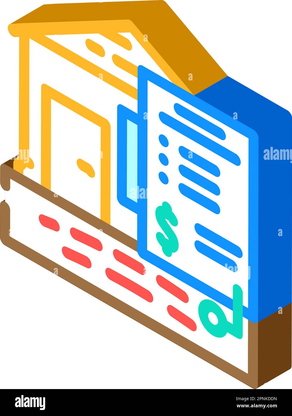 house earthquake accident insurance isometric icon vector illustration ...