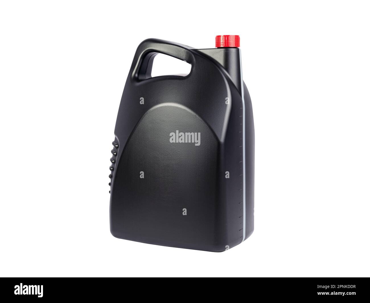 Isolated black canister engine oil on a white background. Without a ...