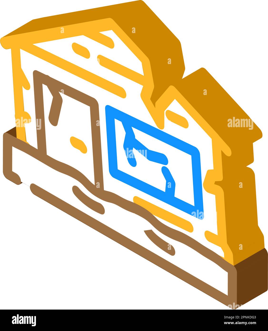broken house disaster isometric icon vector illustration Stock Vector ...